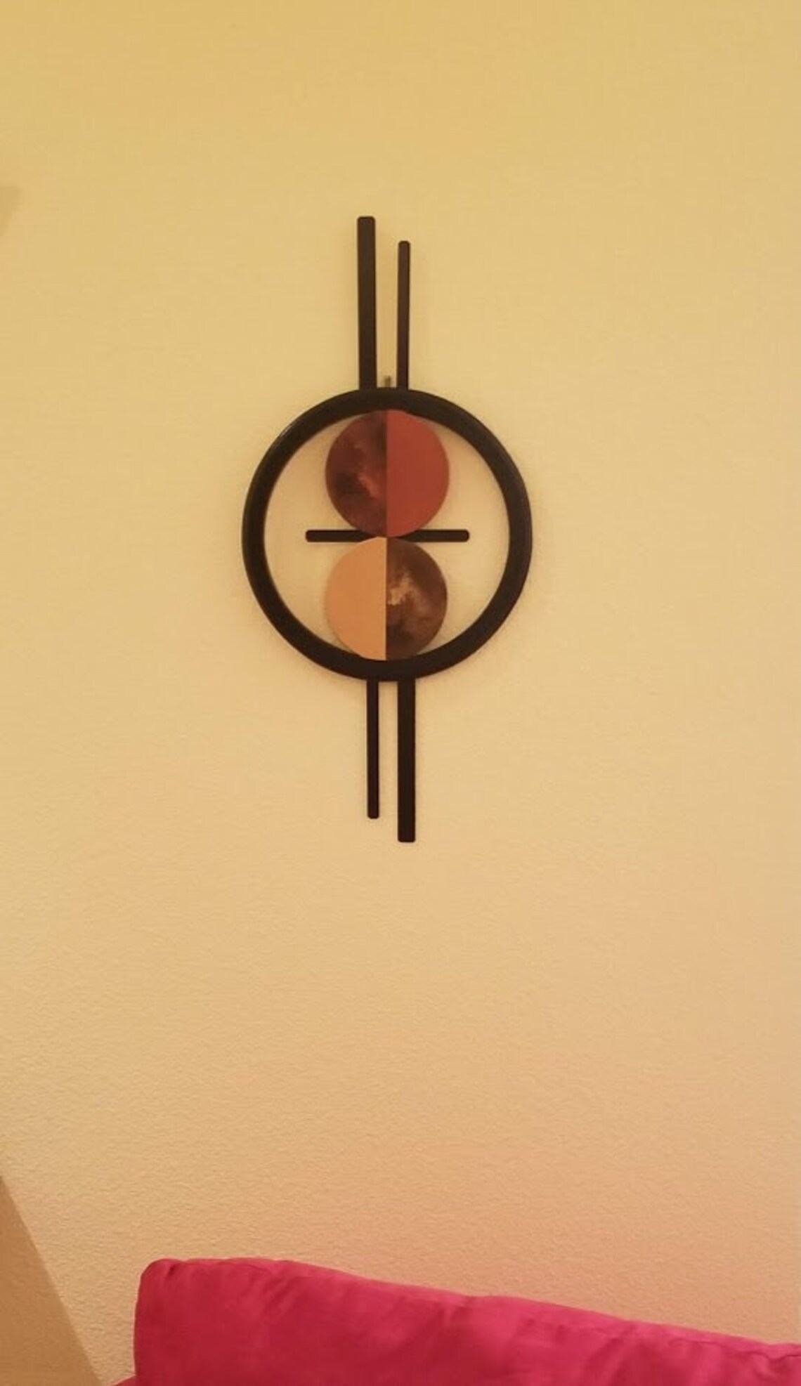 Modern Circle Wood and Metal Wall Hanging Mid Century Circle - Etsy