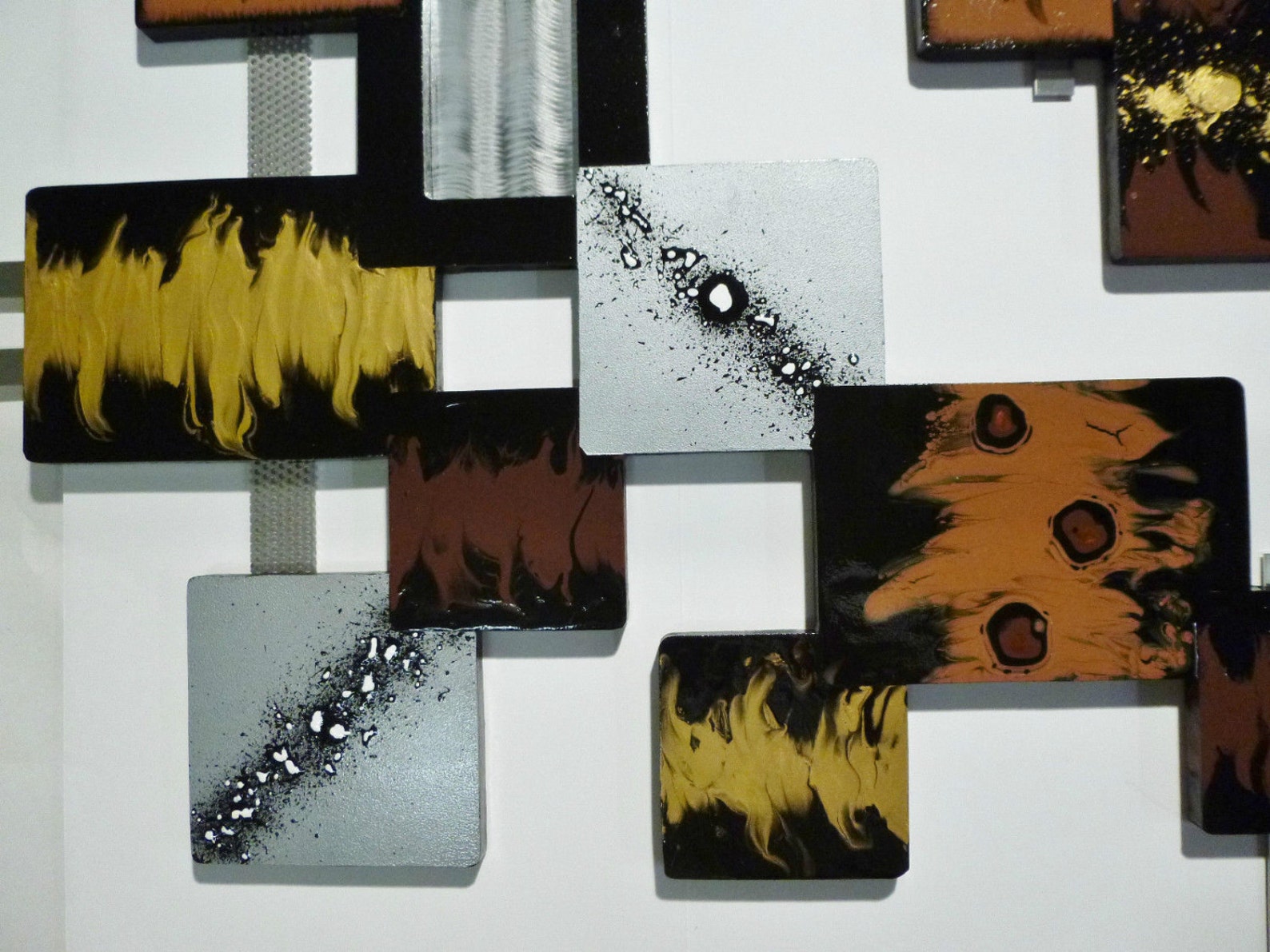 Stylish Contemporary Modern 2pc Geometric Square Abstract Wall - Etsy