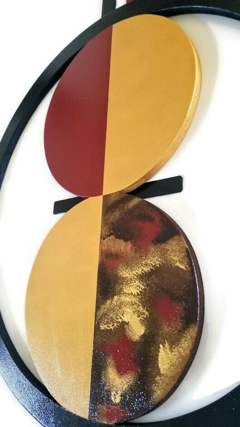 Mid Century Modern Circle Wall Art Circle Wall Sculpture | Etsy