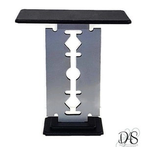 Barber Shop Razor Table Barbers End Table, Novelty Razor Table, Razor ...