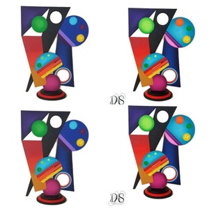 Abstract Tabletop Sculpture - Unique Table Sculpture - Colorful ...