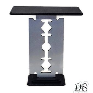 Barber Shop Razor Table Barbers End Table, Novelty Razor Table, Razor ...