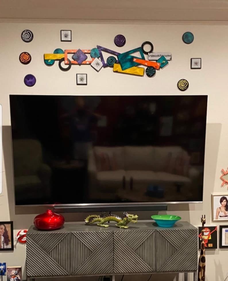 Funky Abstract Contemporary Modern Geometric Wood Wall Décor | Etsy