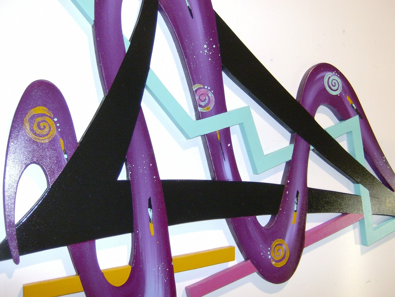 Funky Purple Wall Sculpture Purple Abstract Wall Hanging | Etsy