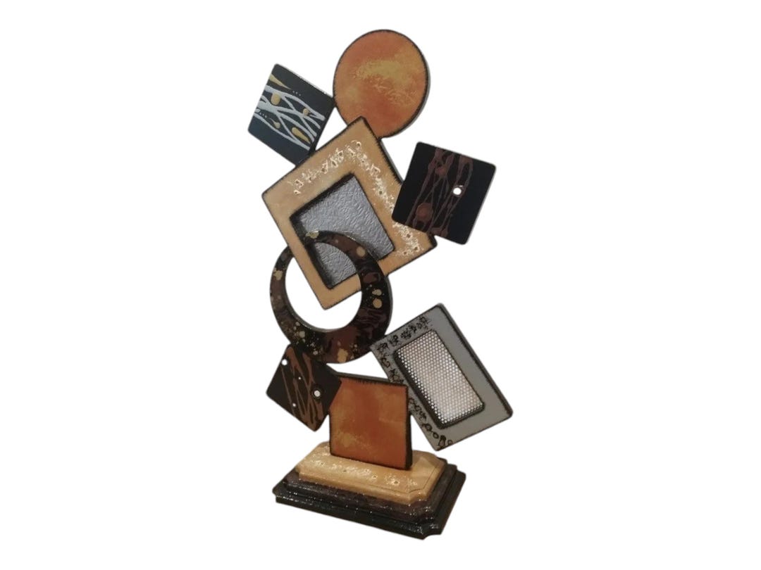 Toasty Wood and Metal Abstract Table Sculpture by Alisa - Etsy