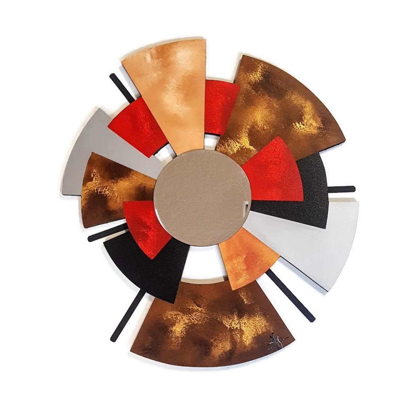 Abstract Mirror Geometric Mirror Red Zen Mirror 26x24 by - Etsy