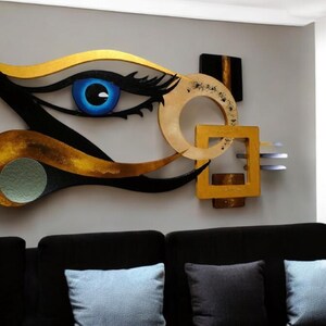 Unique Abstract EYE Wall Sculpture, Contemporary Modern Blue Iris Eye ...