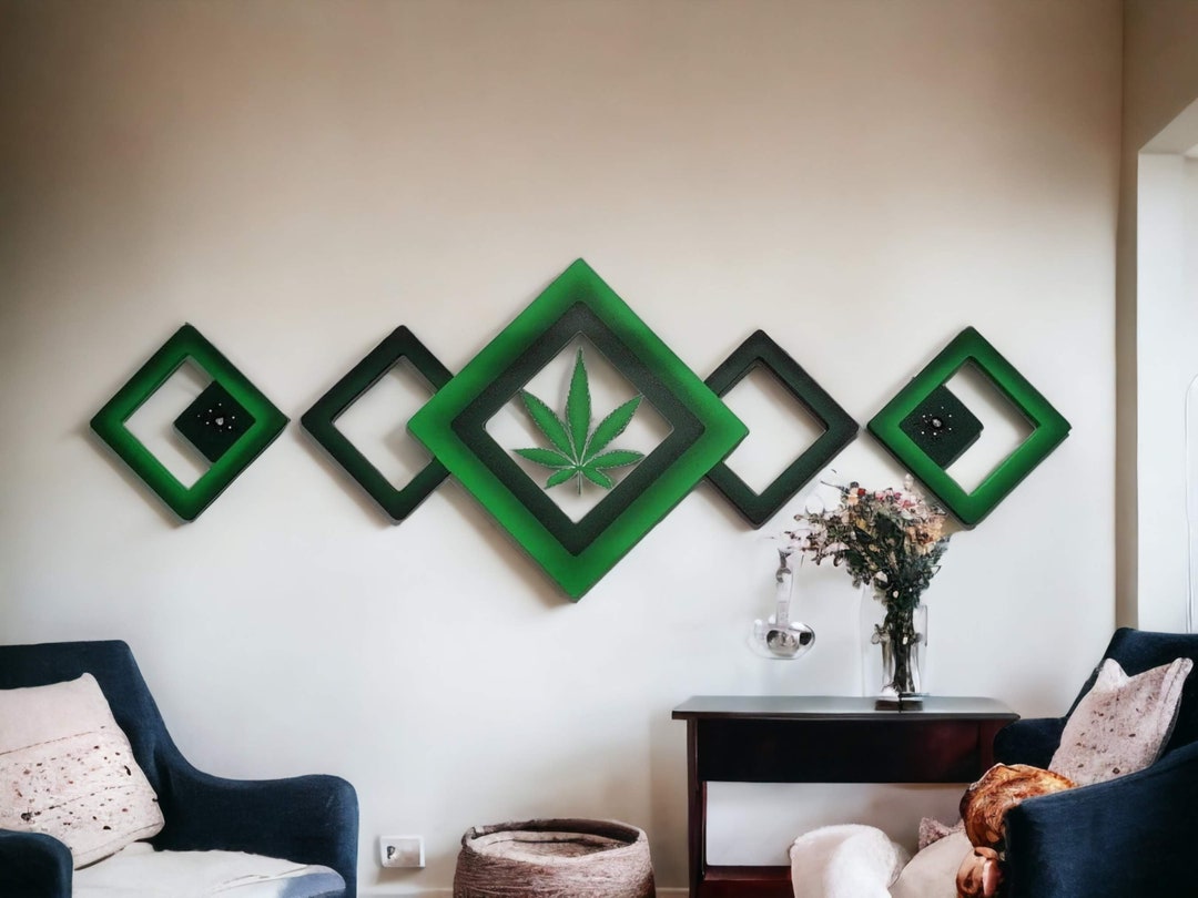 Cannabis Leaf Wall Art, Weed Art, Marijuana Wall Art, Cannabis Wall ...