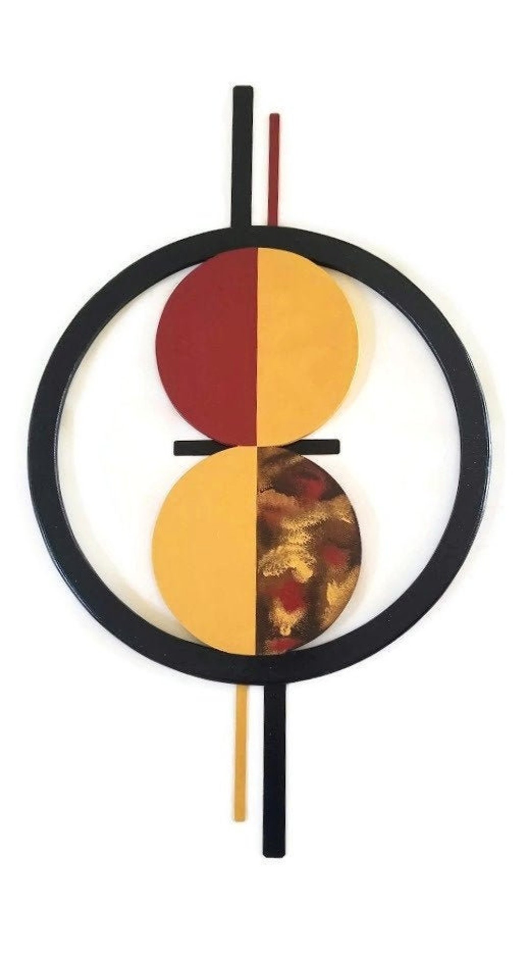 Mid Century Modern Circle Wall Art Circle Wall Sculpture - Etsy