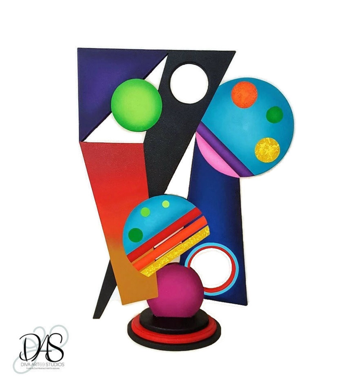 Abstract Tabletop Sculpture - Unique Table Sculpture - Colorful ...