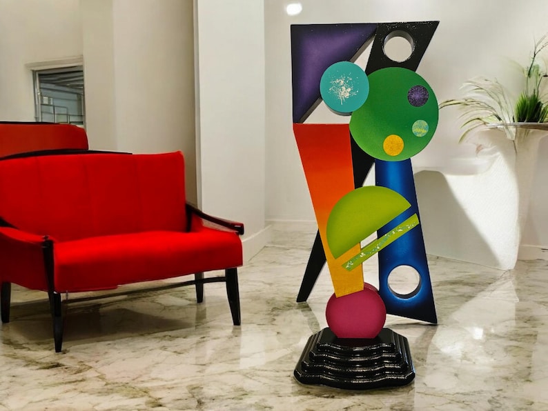 Unique Abstract Colorful Floor Sculpture -madhouse Floor Sculpture 40 ...