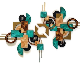 Teal Metal Wall Art - Etsy