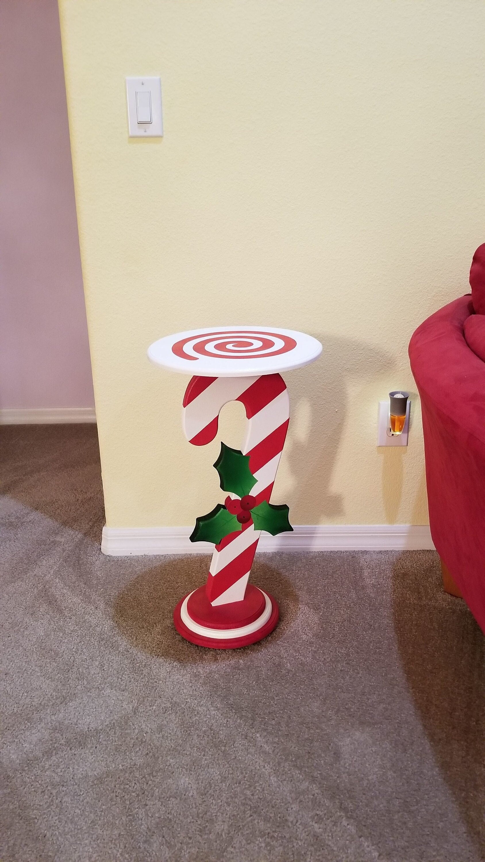 Christmas Candy Cane Table, Candy Cane End Table, Christmas Novelty ...
