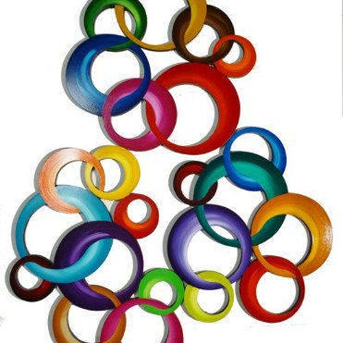 JUMBO Contemporary Modern Colorful Circle Wall Hangings - Etsy