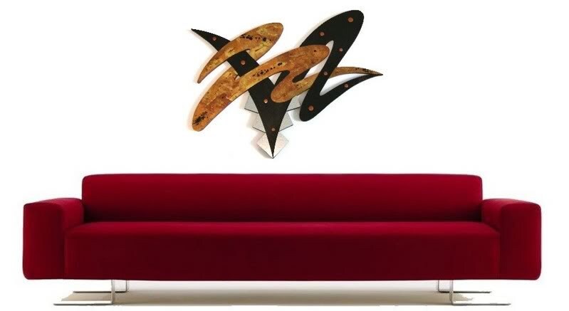 Abstract Wood Wall Sculpture, Contemporary Wall Decor, Modern Mirror ...