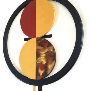 Mid Century Modern Circle Wall Art, Circle Wall Sculpture, Wood and ...