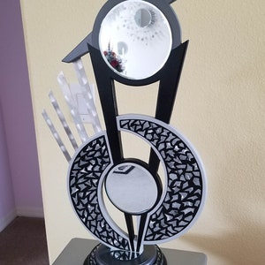 Unique Contemporary Modern Silver Stand Set With Grey and Black ...