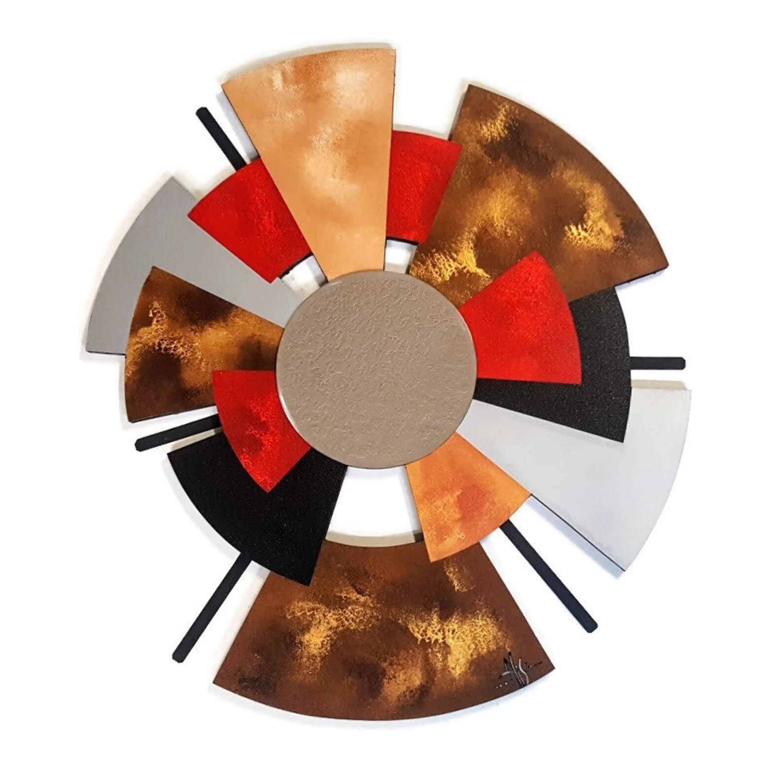 Abstract Mirror Geometric Mirror Red Zen Mirror 26x24 by - Etsy