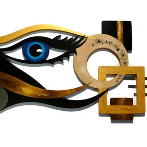 Unique Abstract Eye Wall Sculpture, Contemporary Wall Decor Blue Iris ...