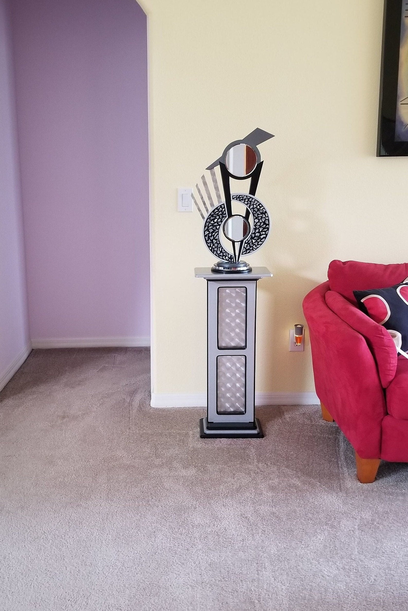 Unique Contemporary Modern Silver Stand Set With Grey and - Etsy