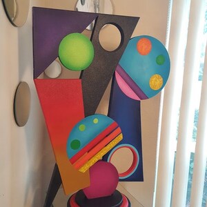 Abstract Tabletop Sculpture - Unique Table Accent - Colorful Statue ...