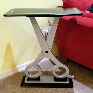 Unique 3D Barber Scissor Table, Contemporary Hair Salon Decor, Accent Table, Barber Shop Art ...