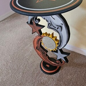 Moon Star and Sun Table - Contemporary Unique Moon Table, Moon Star End Table - 26x16 by Art69 ...