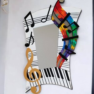 The Art of Music Mirror Wall Art, Abstract Music Mirror, Piano Keys ...