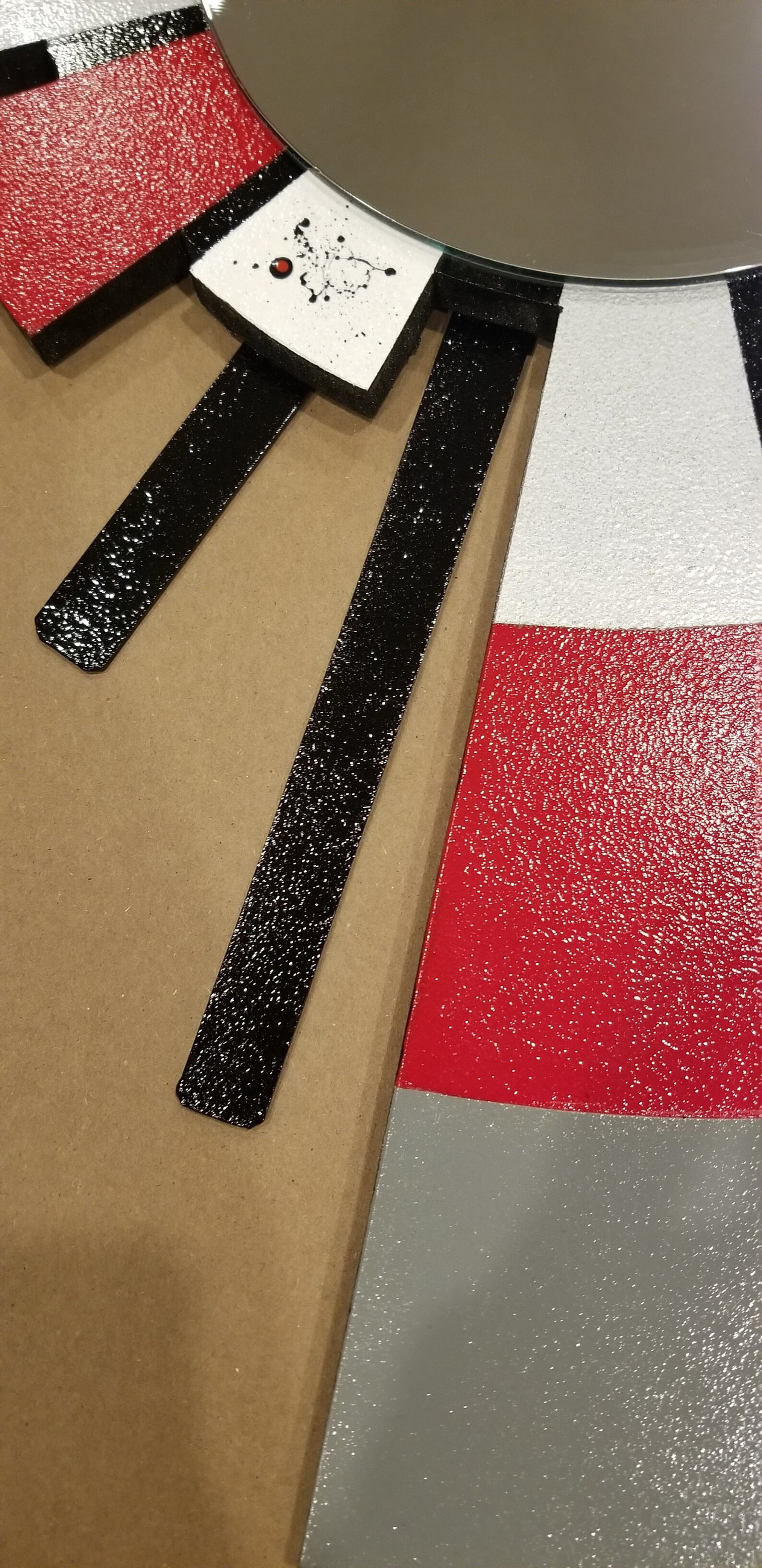 Contemporary Abstract Red N Grey Maya Fan Mirror 29x19 Mirror - Etsy