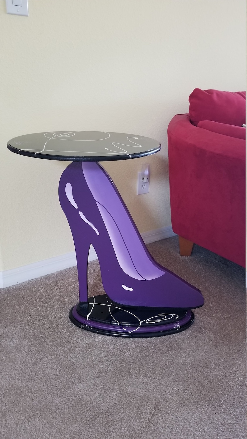 Unique PURPLE Shoe Table Purple Table Sculpture Purple Shoe - Etsy