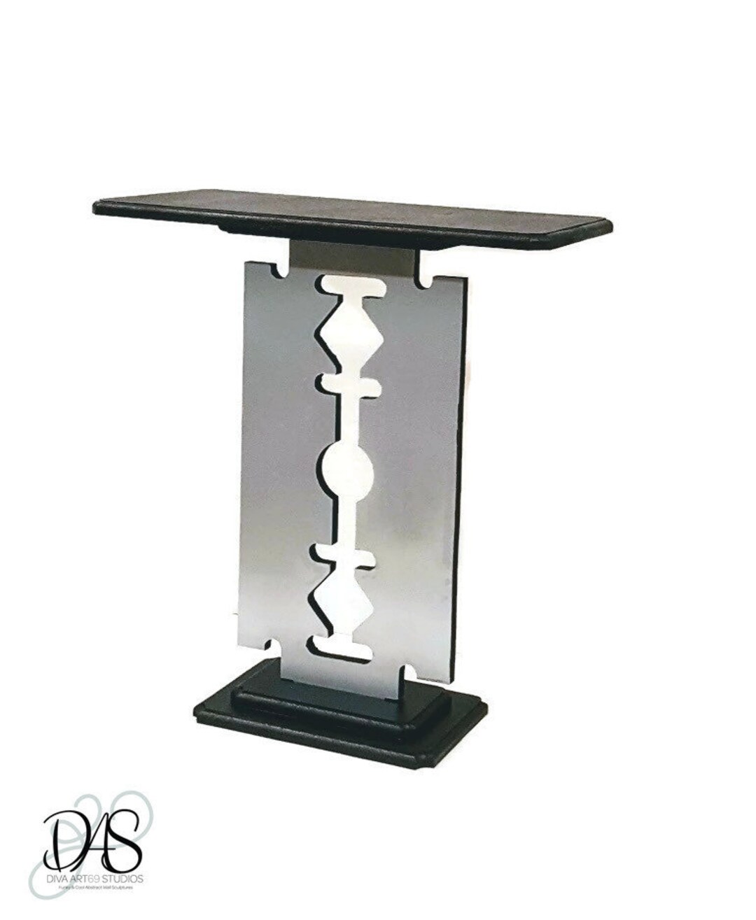 Barber Shop Razor Table Barbers End Table, Novelty Razor Table, Razor ...