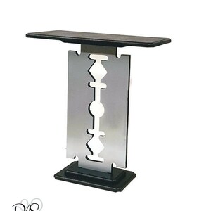 Barber Shop Razor Table Barbers End Table, Novelty Razor Table, Razor ...