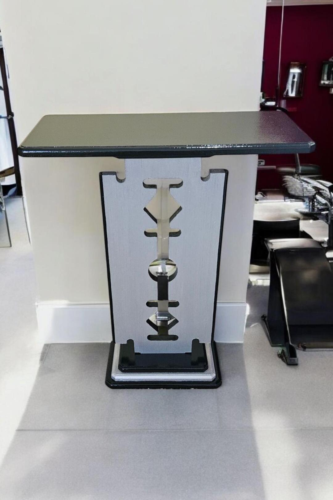 Barber Shop Razor Table - Barbers End Table, Novelty Razor Table, Razor ...