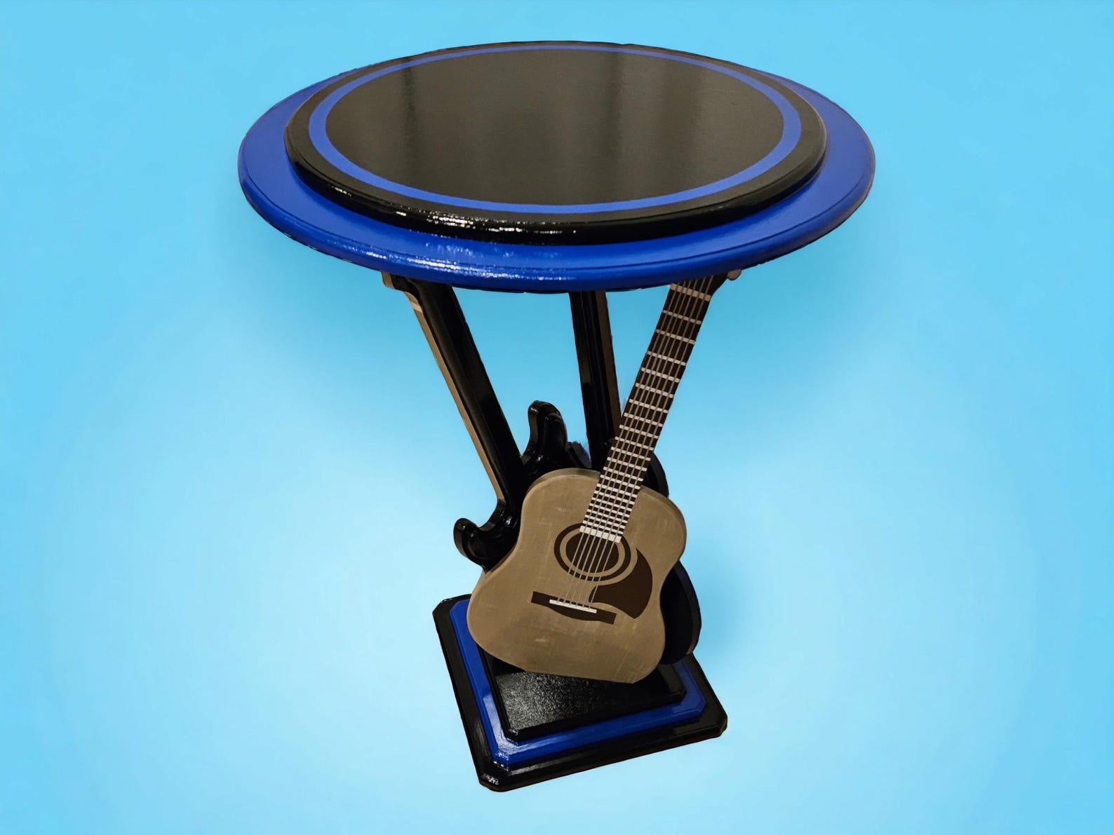 Unique Handmade 3 Guitar Table, Music Table, Guitar Sculpture End Table ...