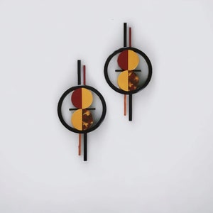Mid Century Modern Circle Wall Art, Circle Wall Sculpture, Wood and ...
