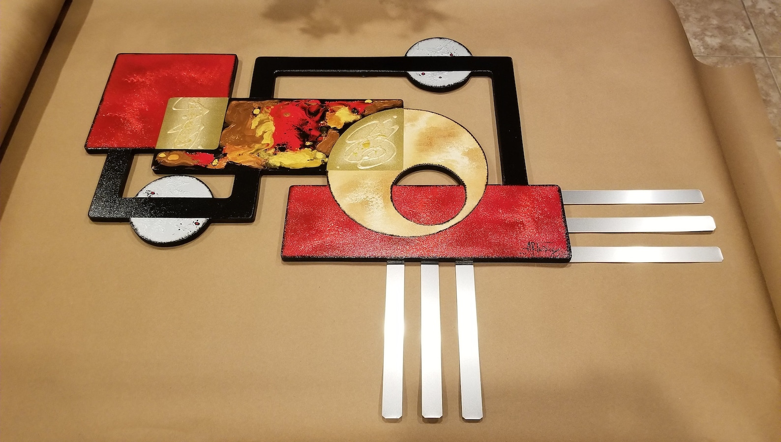 Textured Geometric Abstract Art, Contemporary Wall Sculpture, Modern ...