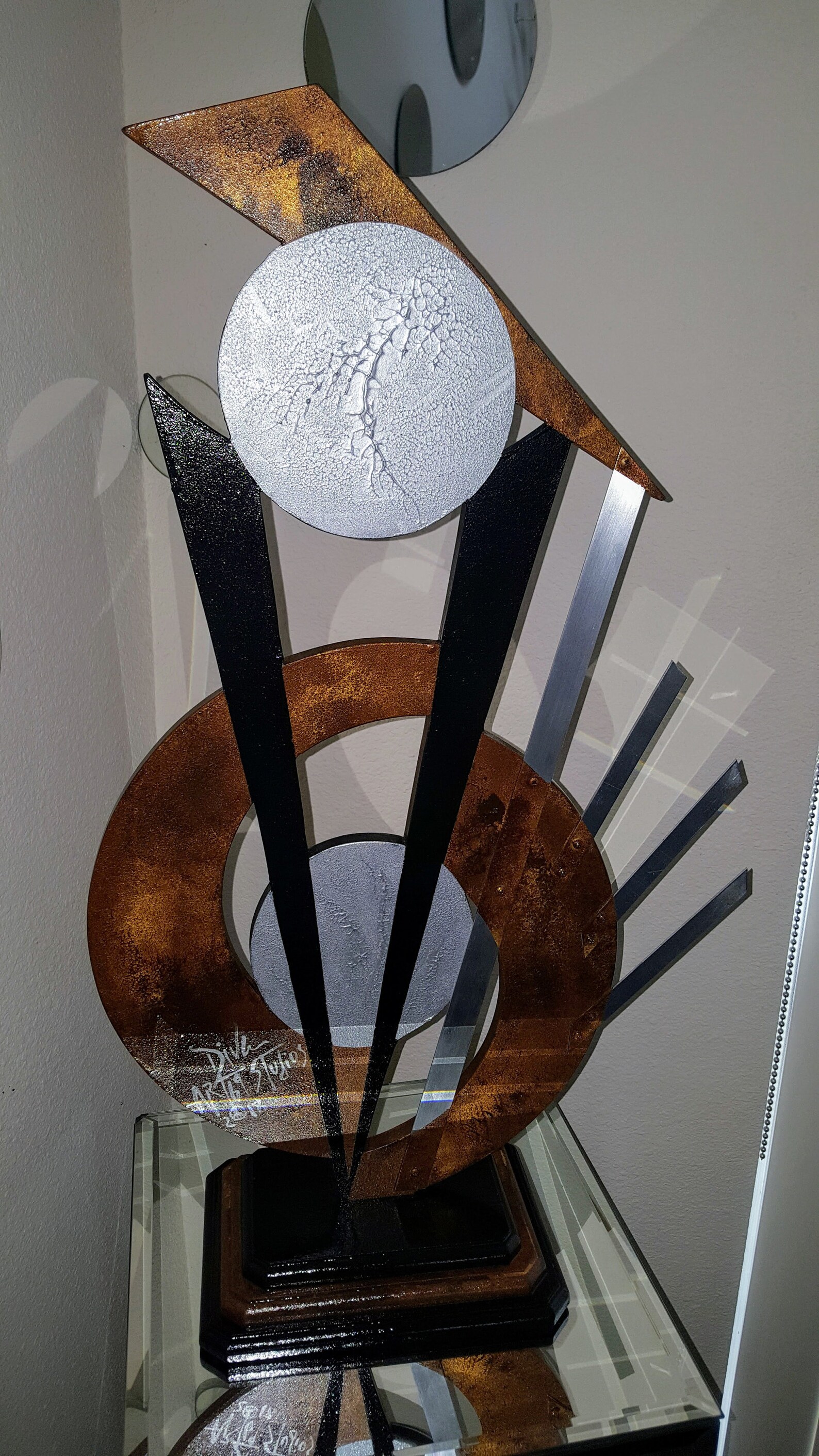 Brown and Gold Contemporary Modern Abstract Table Top - Etsy