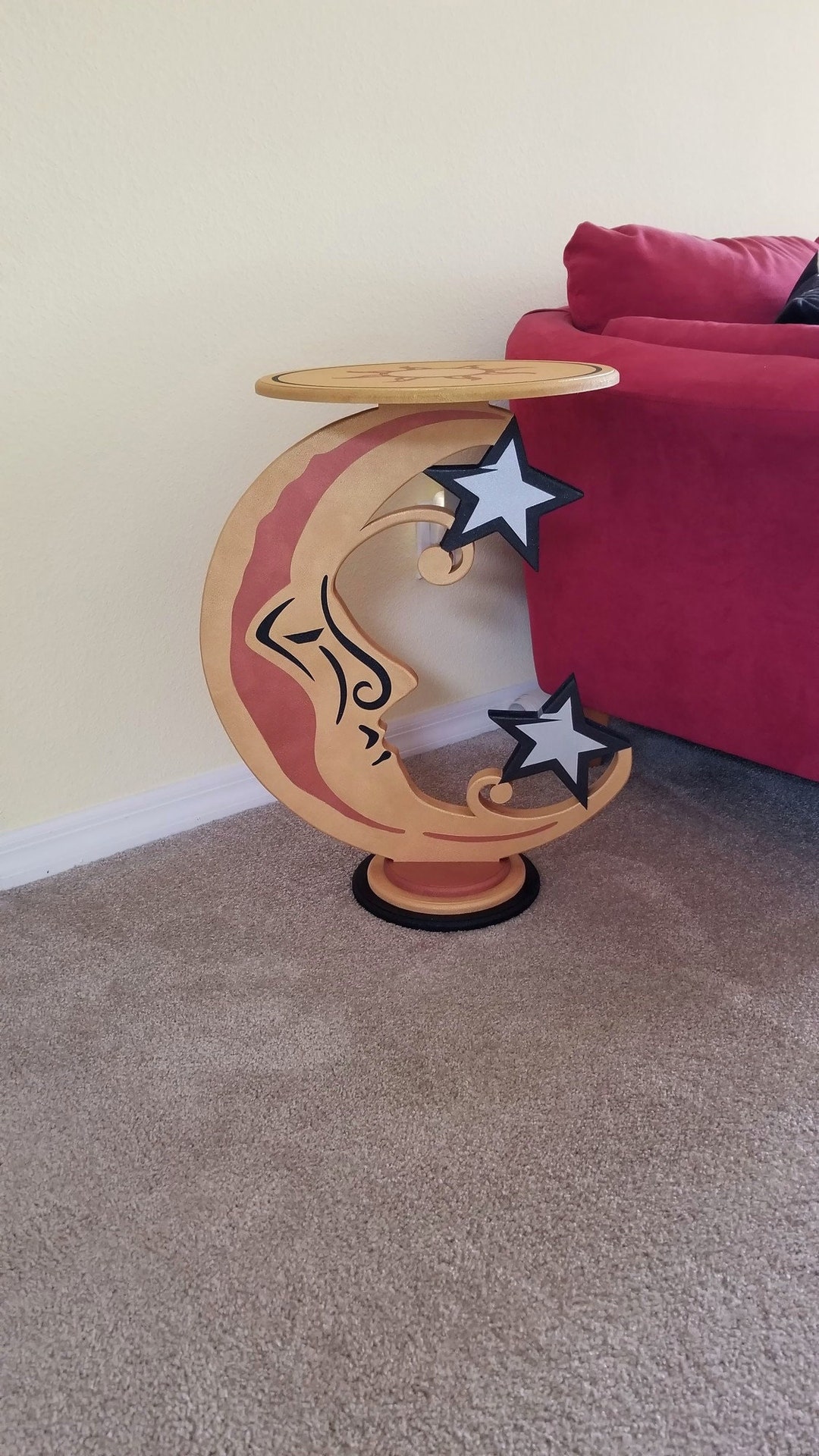Moon Star and Sun Table Contemporary Unique Moon Table, Moon Star End ...