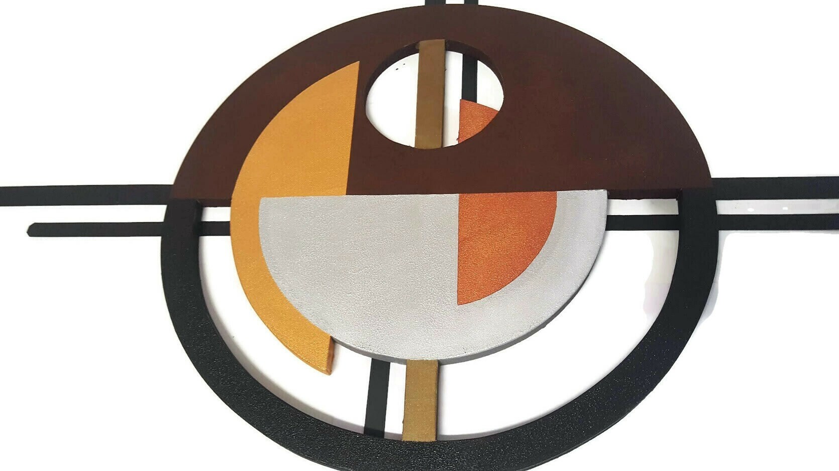 Mid Century Modern Circle Wall Decor Wood Wall Art Metal | Etsy