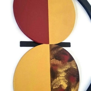 Mid Century Modern Circle Wall Art, Circle Wall Sculpture, Wood and ...