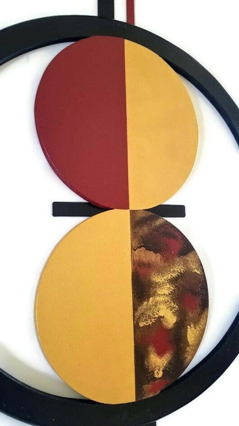 Mid Century Modern Circle Wall Art Circle Wall Sculpture | Etsy