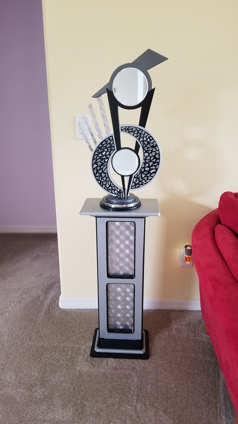 Unique Contemporary Modern Silver Stand Set With Grey and - Etsy