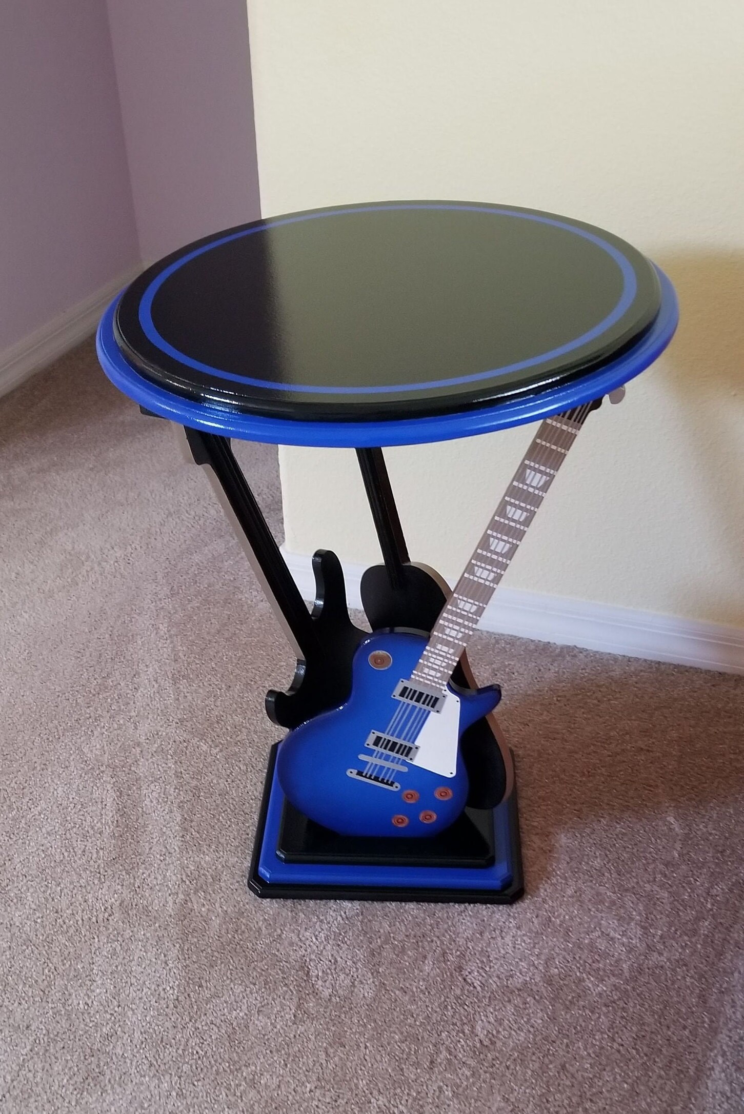Unique Handmade 3 Guitar Table, Music Table, Guitar Sculpture End Table ...