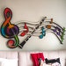 Colorful Music Sculpture, Clarinet Wall Art, Music Notes Wall Hanging ...
