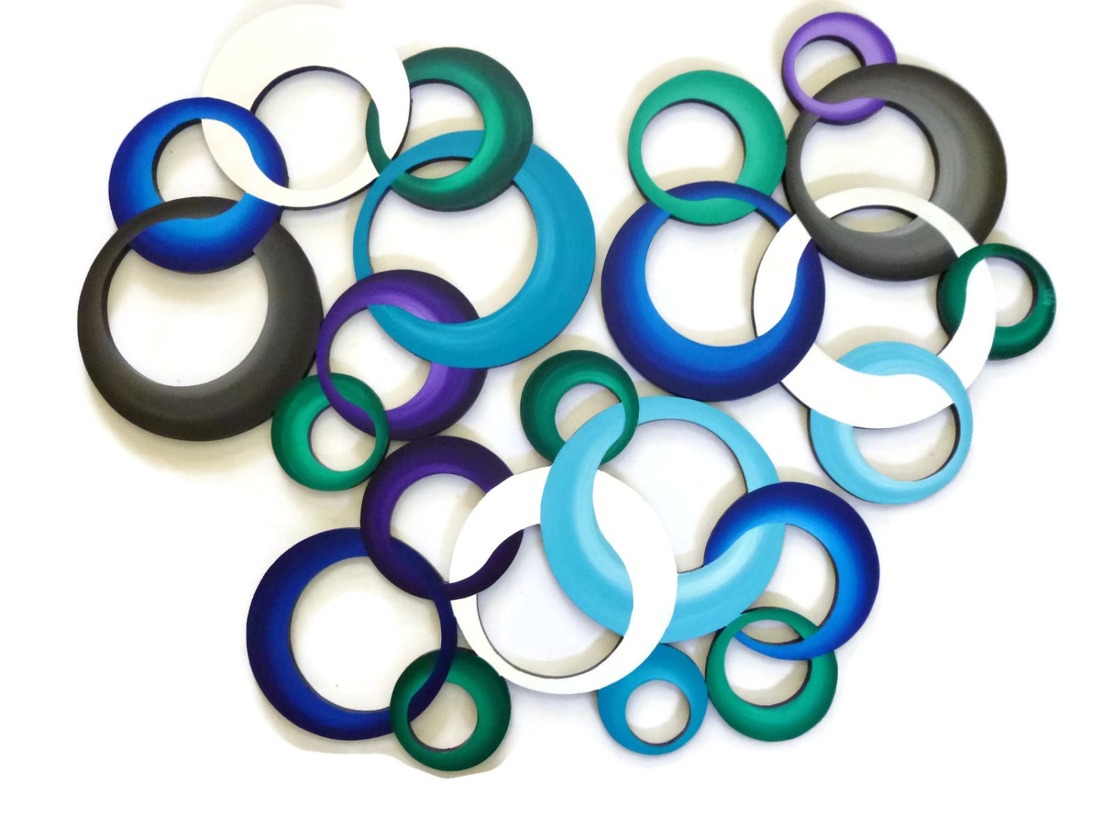 Blueberry Circle Wall Décor, Blue Wall Sculpture, Contemporary Modern ...