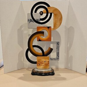 Contemporary Abstract Tabletop Sculpture, Geometric Design Table ...