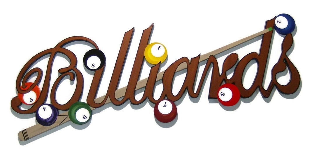 Billiards Wall Art & Sports Bar Wall Art Wood Wall Sculpture - Etsy