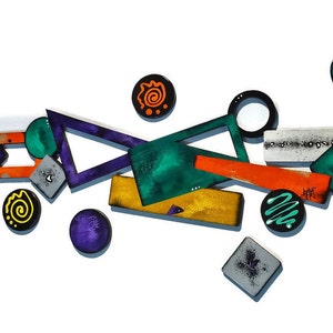 Funky Abstract Contemporary Modern Geometric Wood Wall Décor- Unique ...