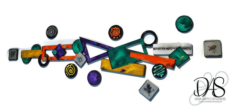 Funky Abstract Contemporary Modern Geometric Wood Wall Décor | Etsy