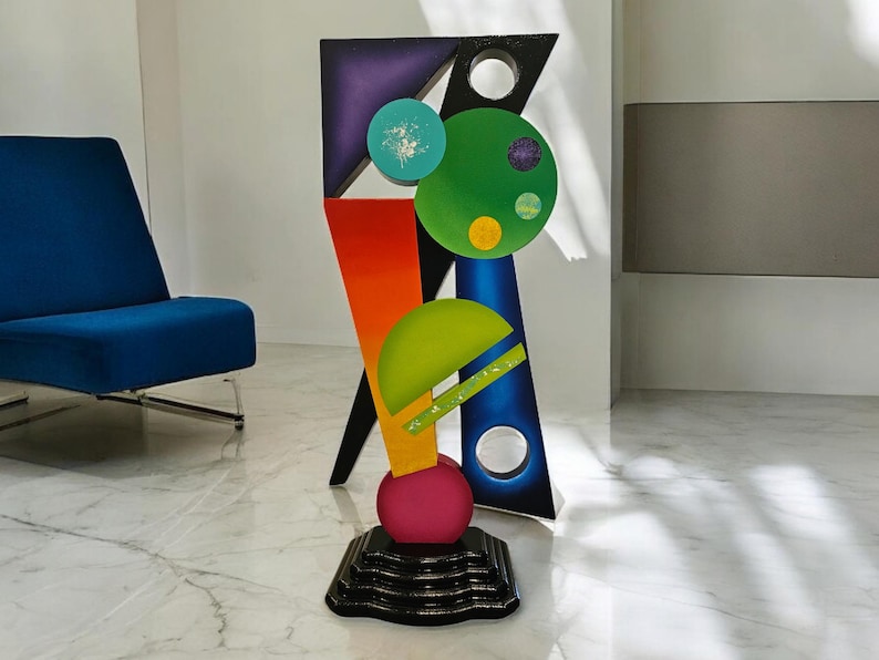 Unique Abstract Colorful Floor Sculpture -madhouse Floor Sculpture 40 ...